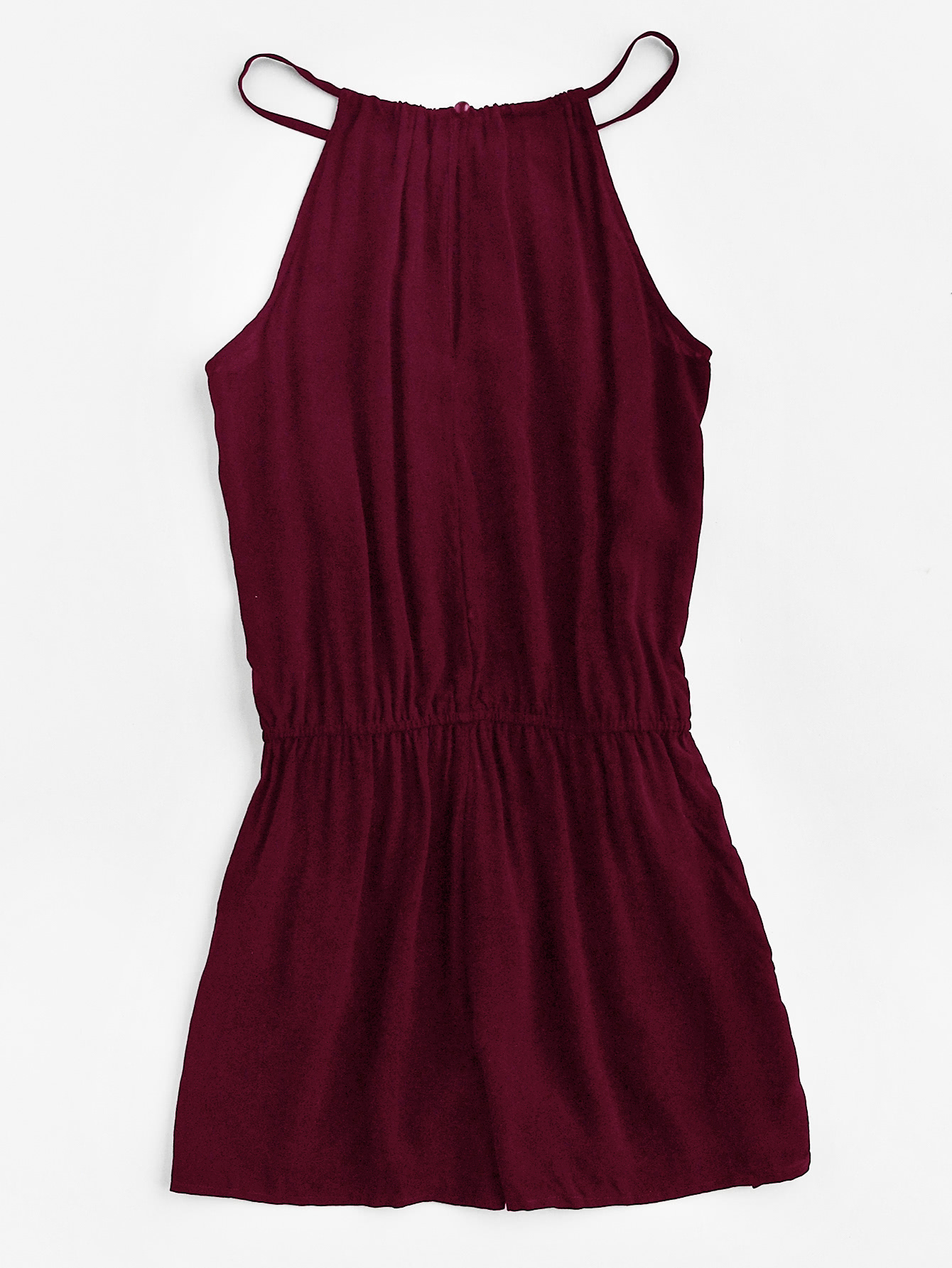 Embroidered Tape Detail Cami Romperfor Women Romwe