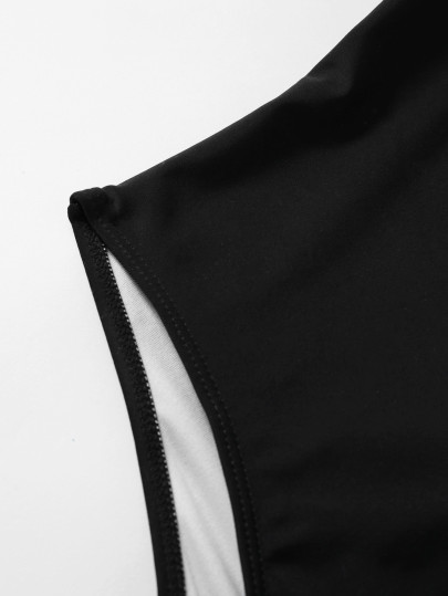 Cross Back Ruched Detail Plunge Swimsuit Shein Sheinside