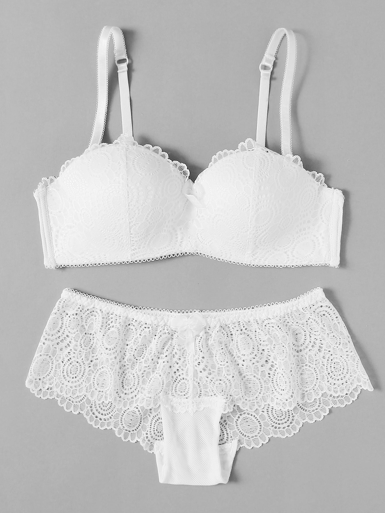 Scalloped Trim Lace Lingerie Set Emmacloth Women Fast Fashion Online