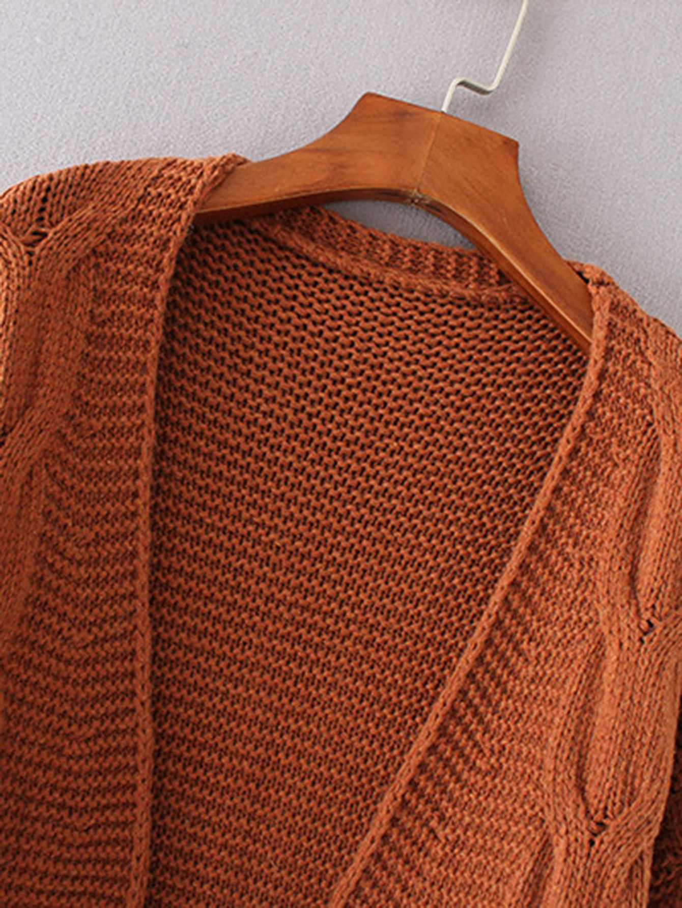 Cable Knit Longline Chunky Cardigan Shein Sheinside