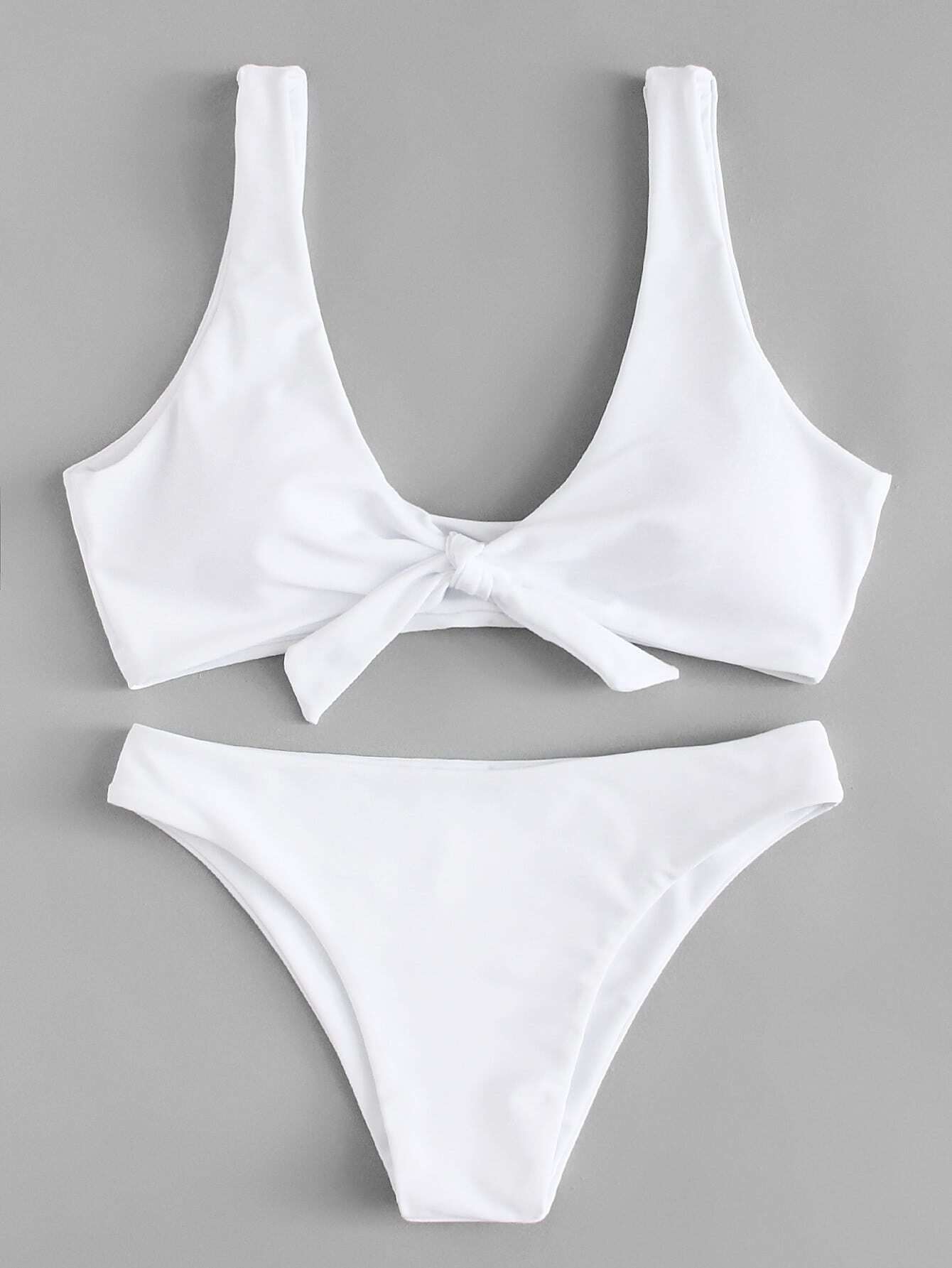 Knot Bikini Set Shein Sheinside