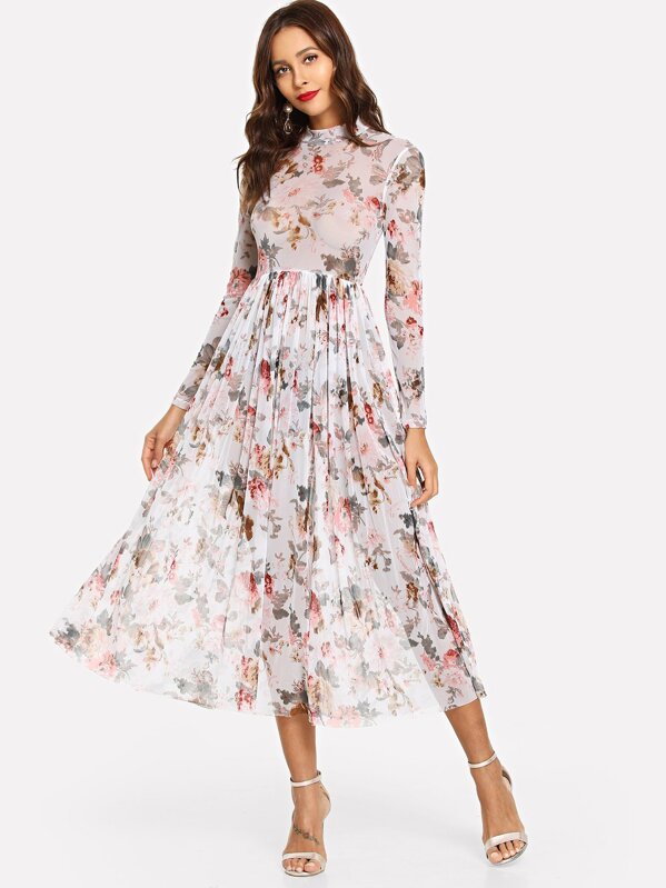 SHEIN Multicolorido Botão Floral Boho Vestidos | SHEIN Brasil
