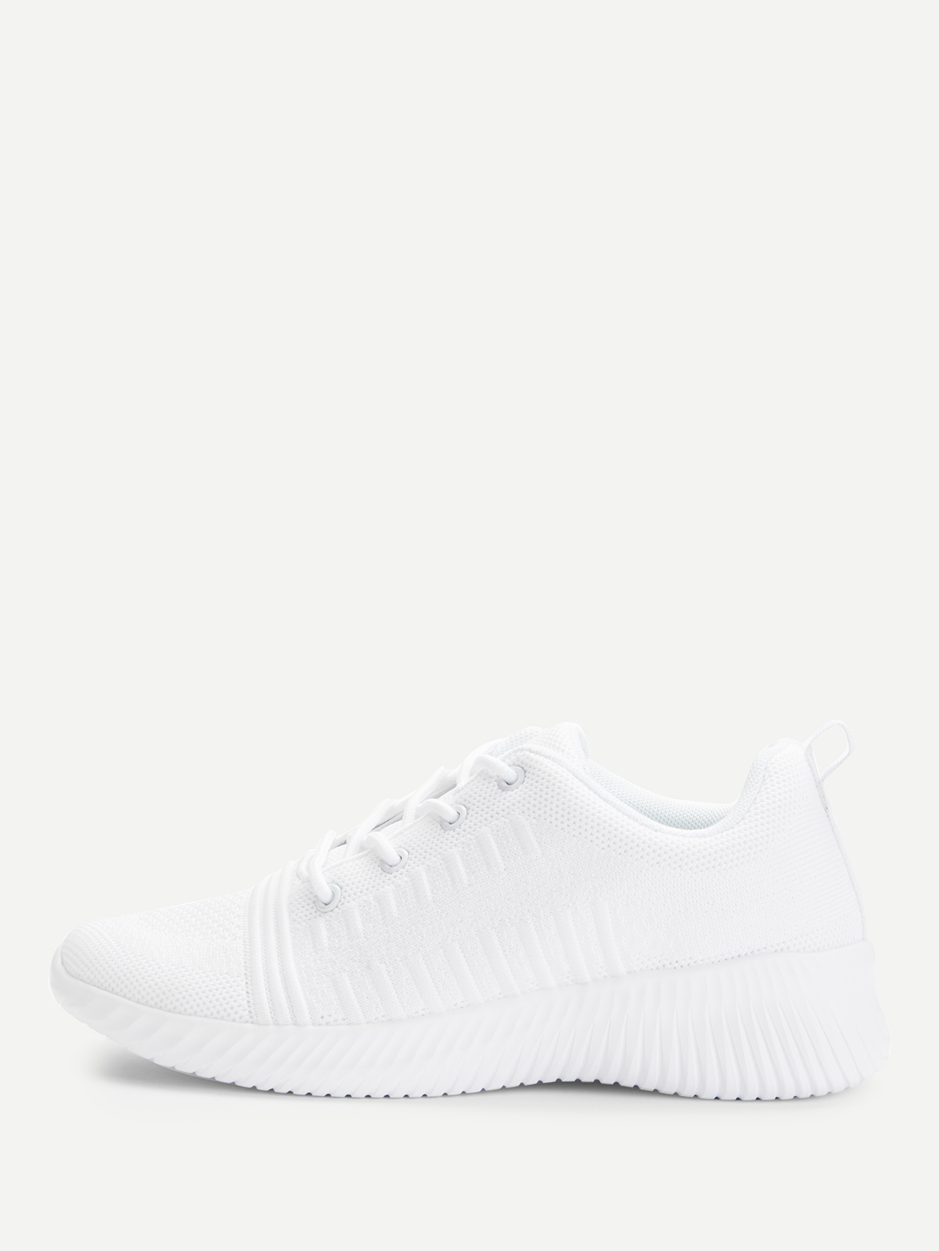 Knitted Lace Up Low Top Sneakers
