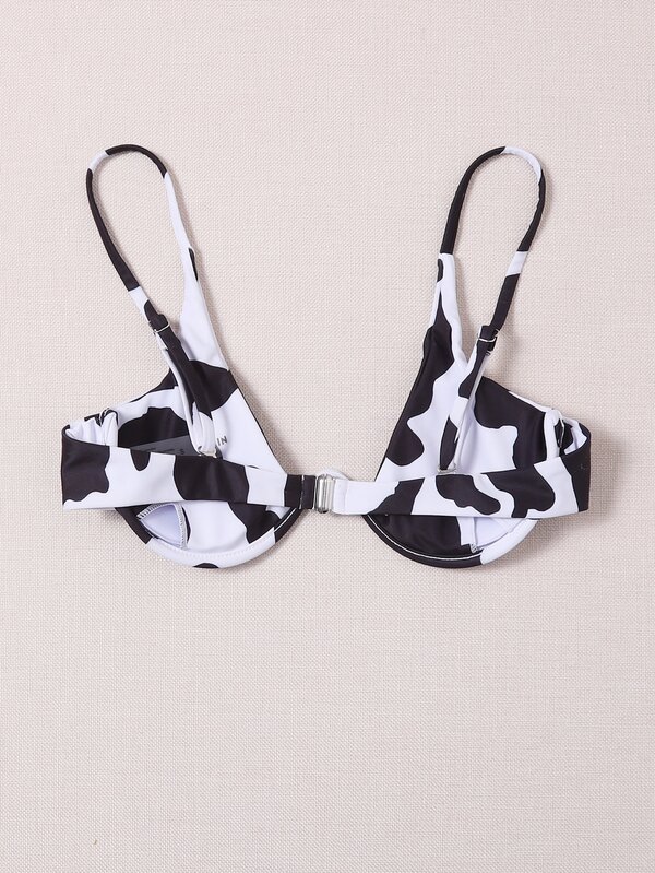Top Bikini Con Aro Con Estampado De Vaca Moda De Mujer Shein México