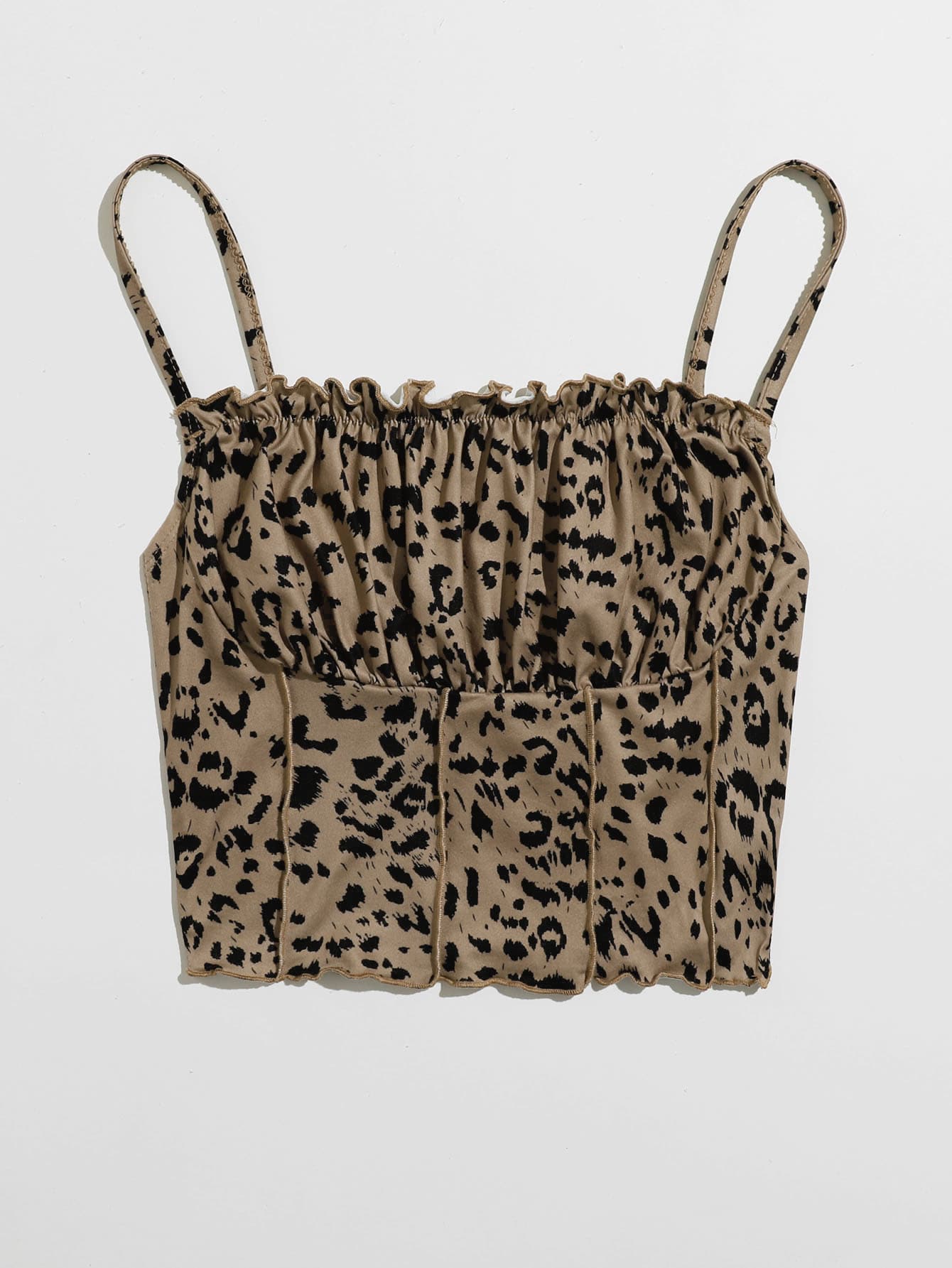 Shein Komplett Bedrucktes Cami Top Mit Rüschen Und Gewelltem Saum
