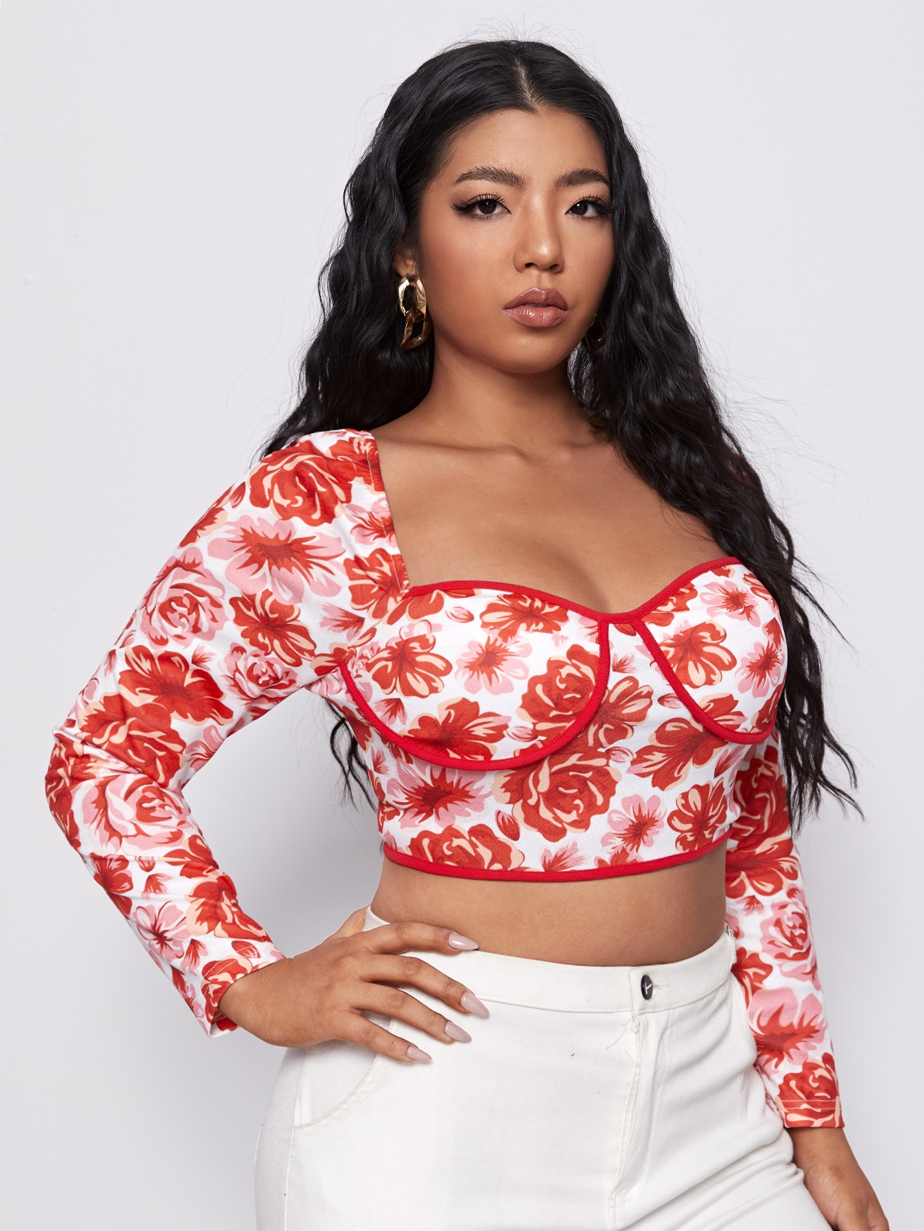 Camiseta Corta Con Estampado Floral