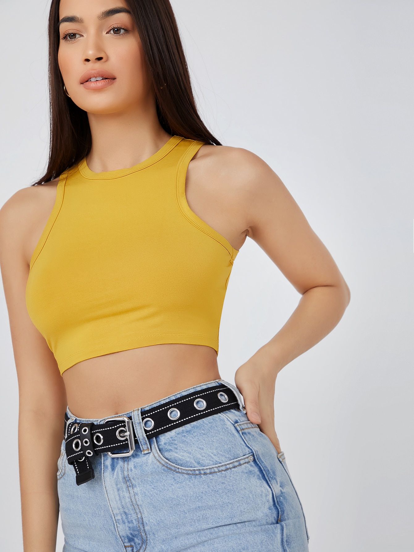 Solid Crop Tank Top