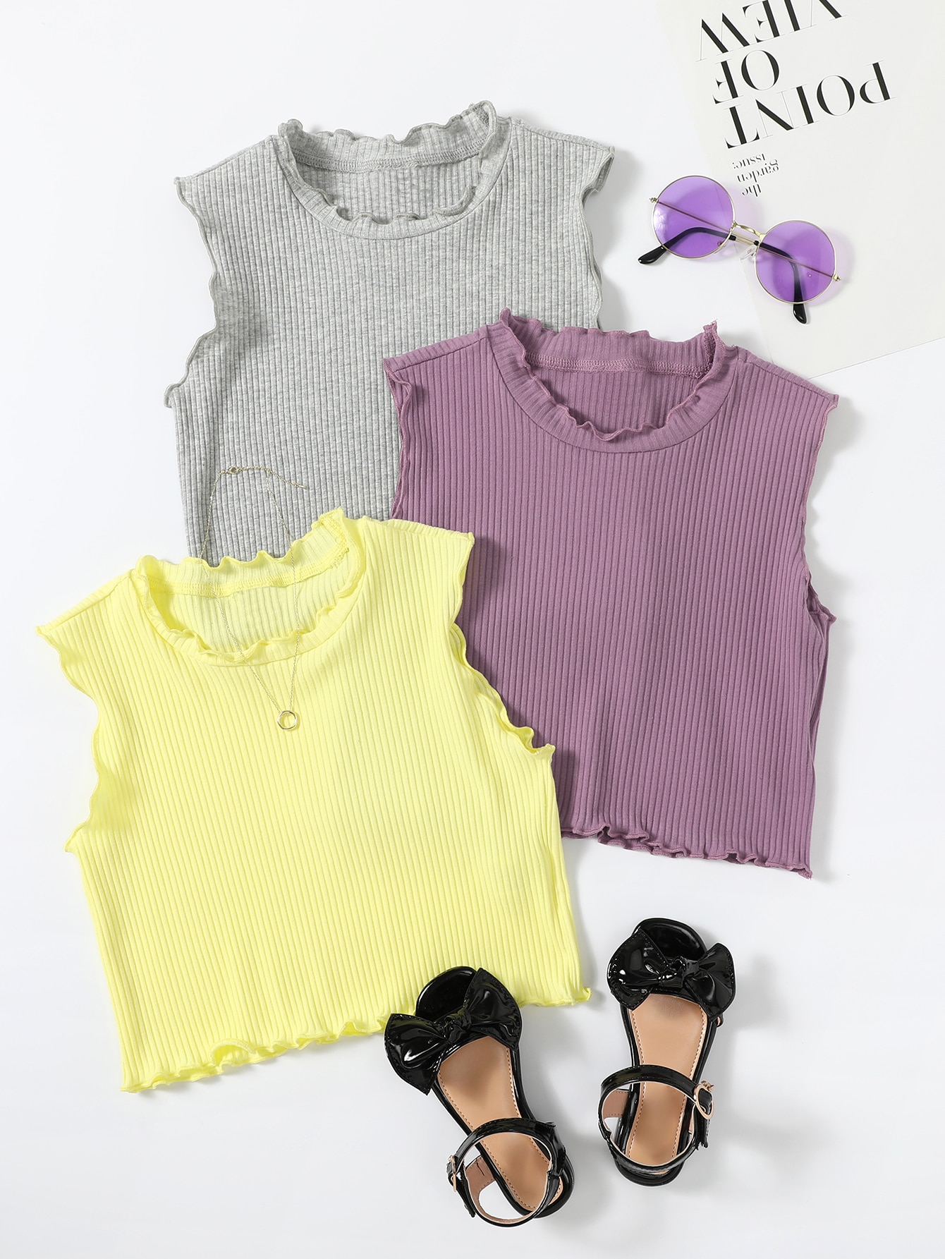 3 Piezas Top Tank Ribete En Forma De Lechuga De Canalé