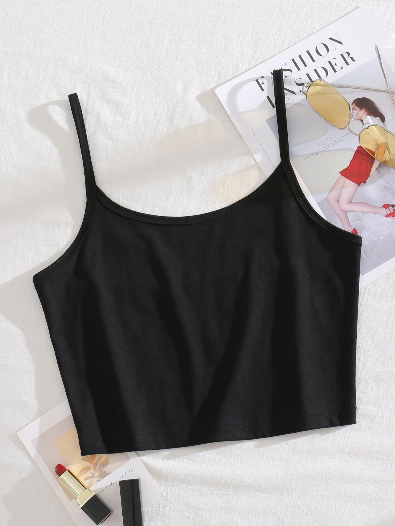 Solid Crop Cami Top
