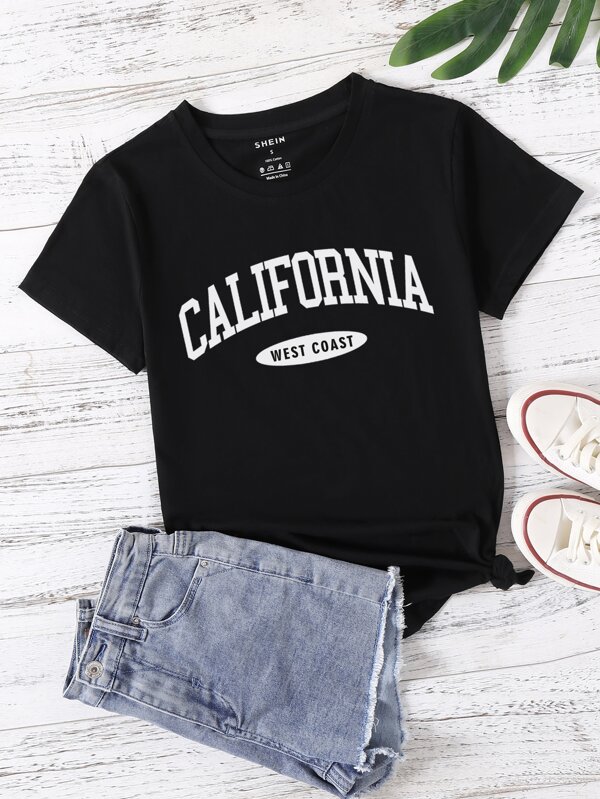 Shein Lune Letter Graphic Tee Shein Eur