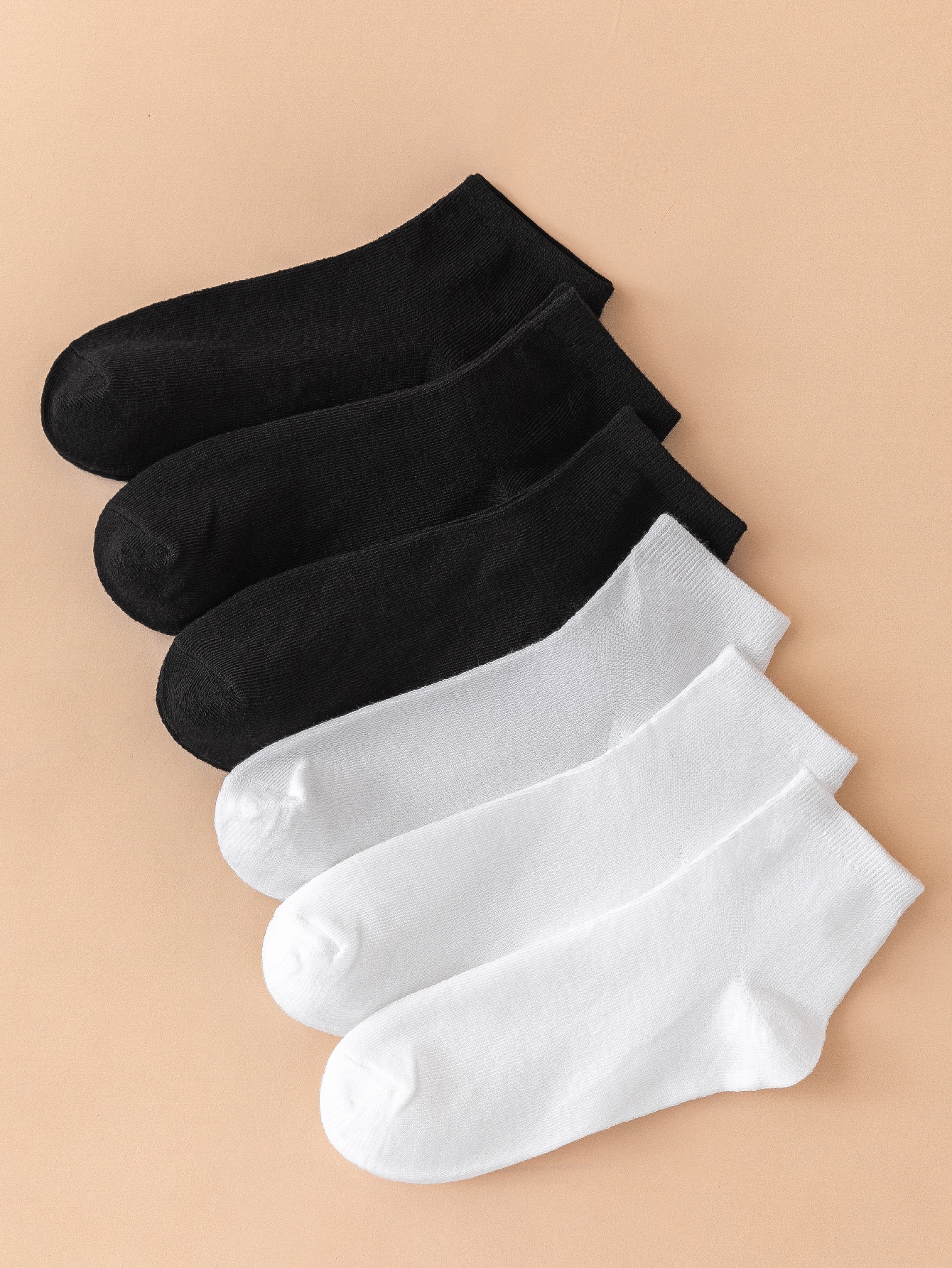 6pairs Men Solid Crew Socks
