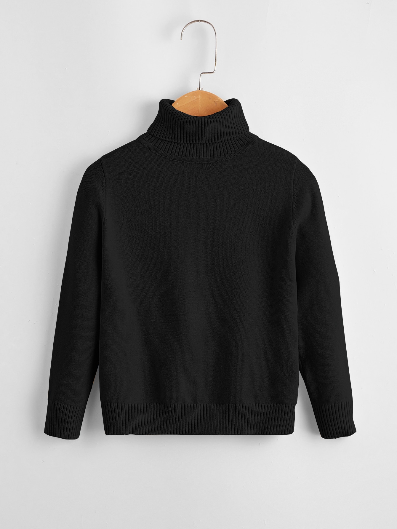 SHEIN Kids EVRYDAY Toddler Boys High Neck Solid Sweater