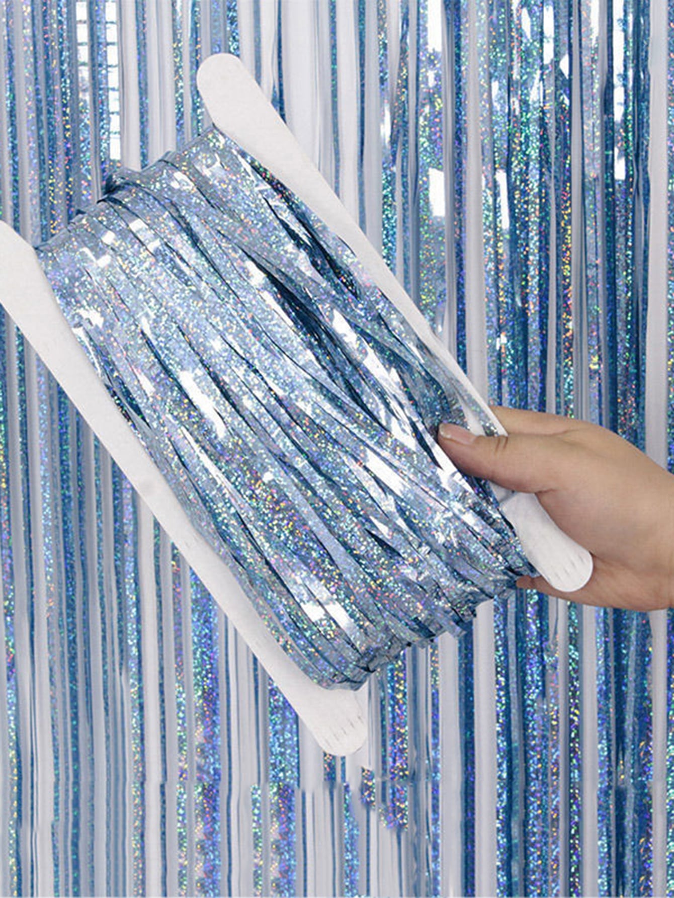 1pc Glitter Detail Party Decorative Tassel Curtain