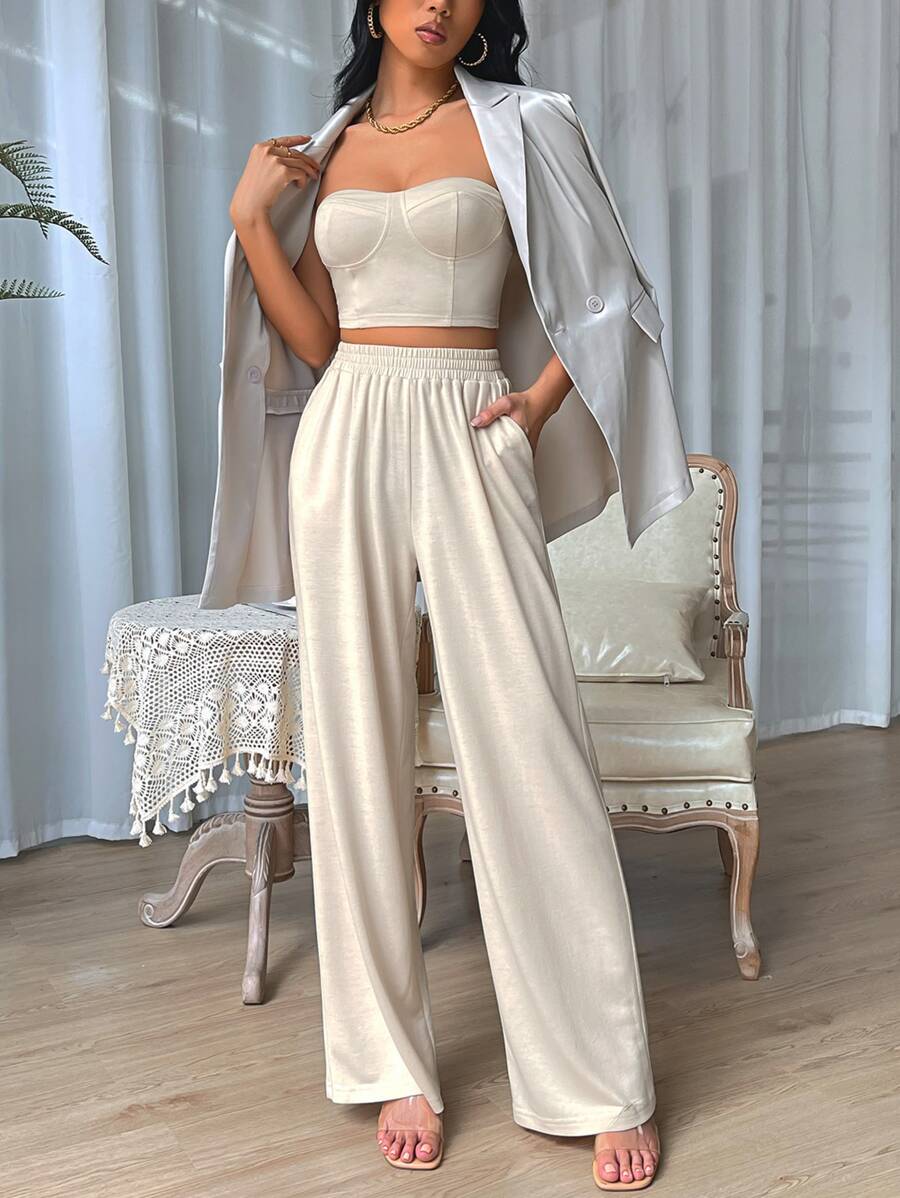 Shein Privé Crop Tube Top Mit Reißverschluss Hinten Vollbusiger