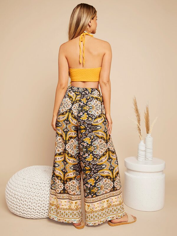Shein Vcay Boho Bloemen Dames Broeken Rand Knoop Vooraan Shein Nederland