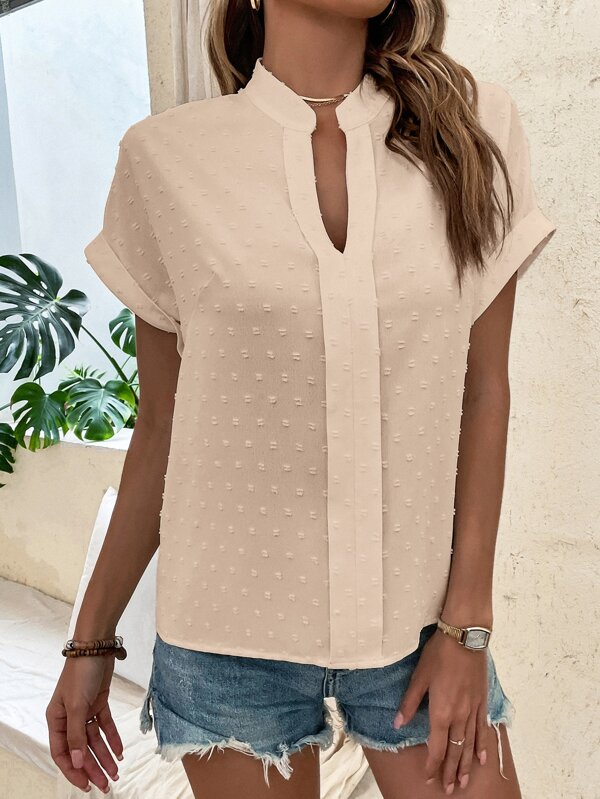 Shein Lune Swiss Dot Batwing Sleeve Popover Blouse Shein Eur
