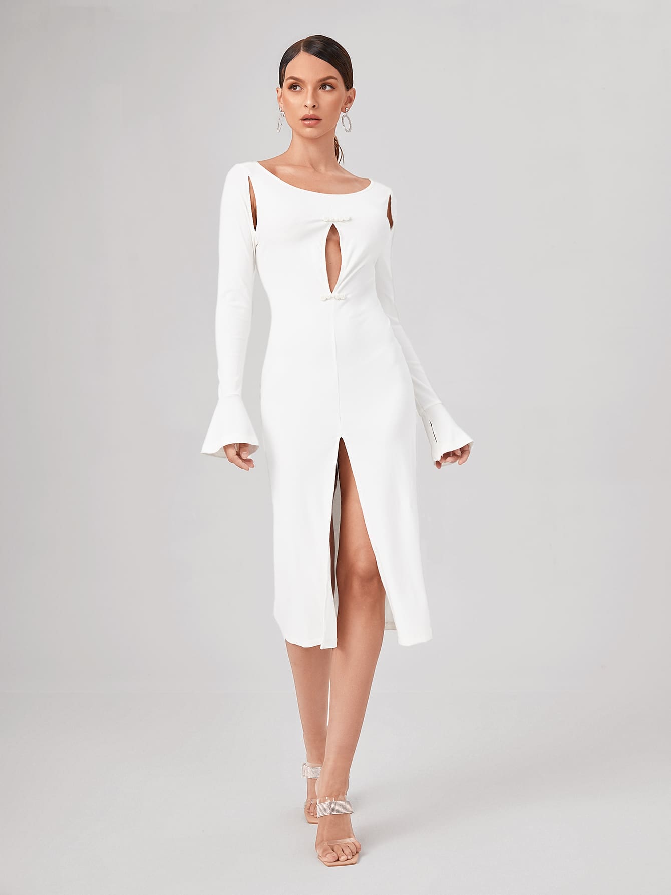 YIJUN LI Cut Out Split Thigh Dress | SHEIN USA