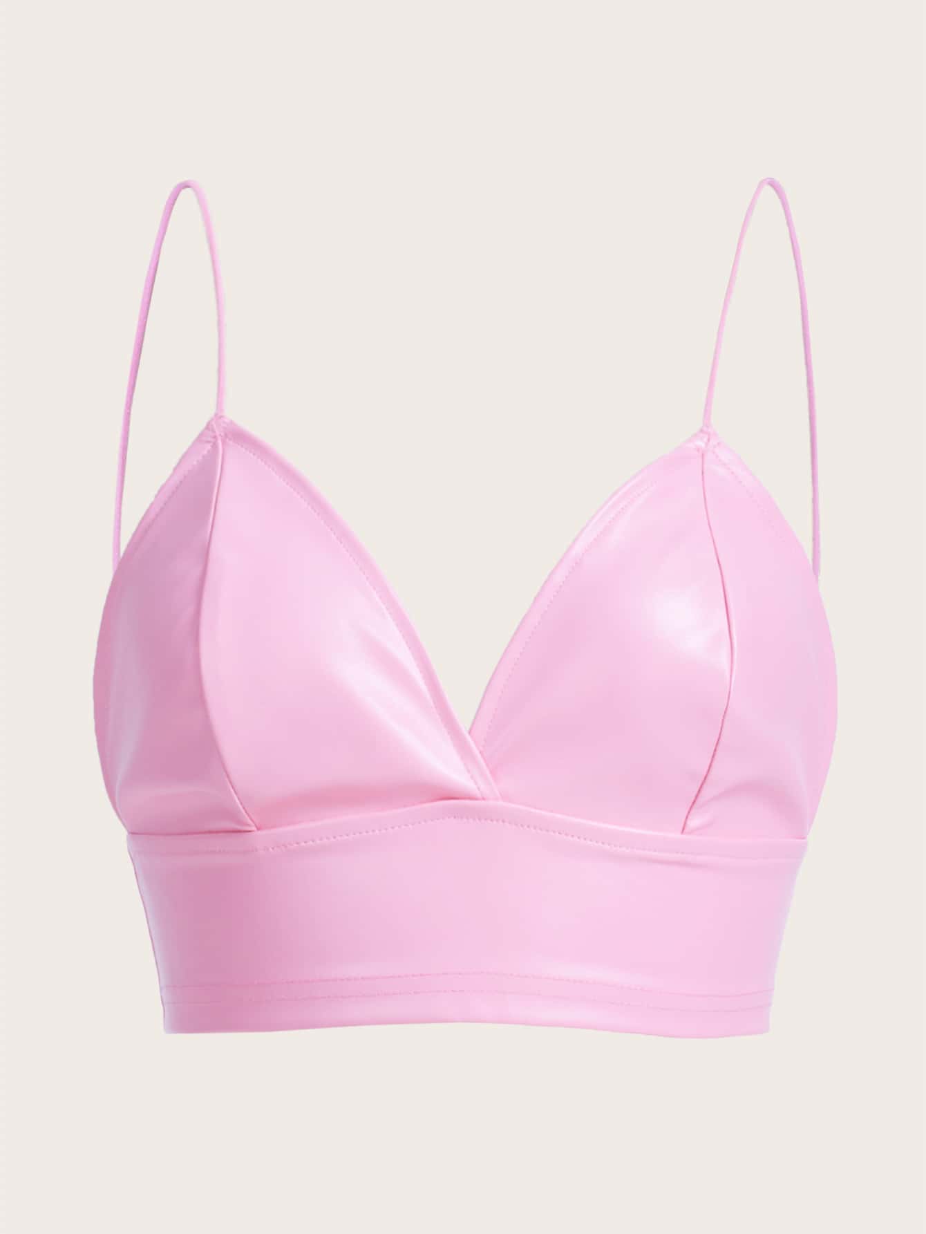 SHEIN PU Leather Crop Cami Top