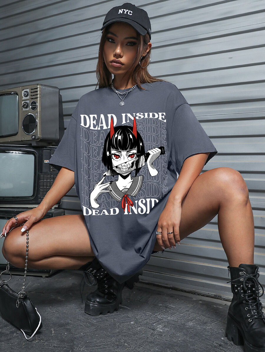 Square Apple Studios Letter & Figure Graphic Drop Shoulder Oversize Tee for Sale Australia| New ...