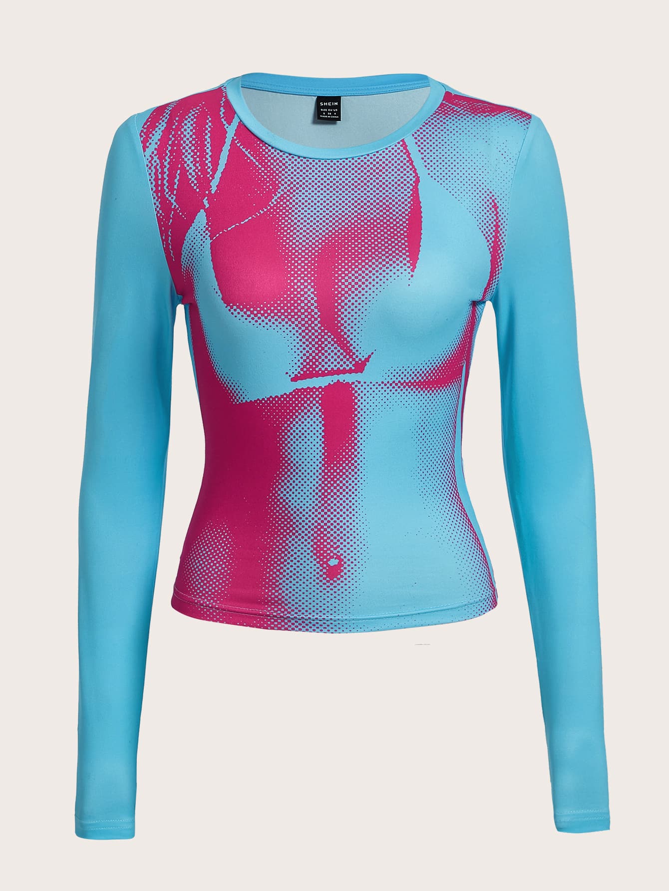 Shein Icon Body Heat Map Print Crop Tee