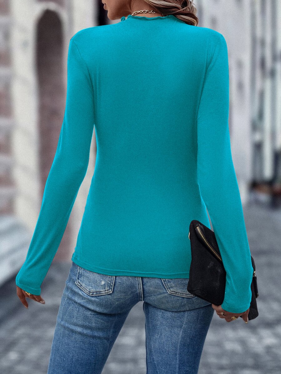 Shein Unity Mock Neck Ruched Tee Shein Usa
