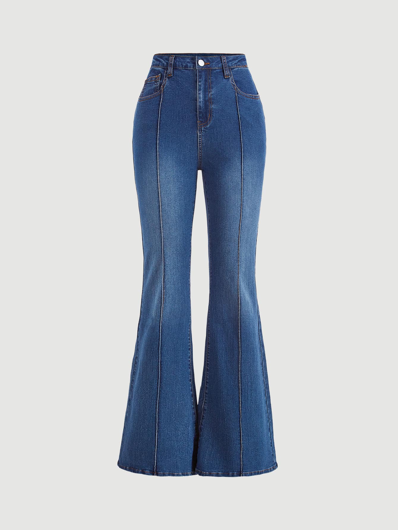 SHEIN Seam Detail Flare Leg Jeans