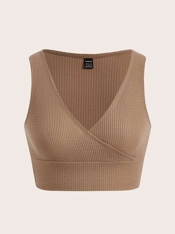 Shein Ezwear Surplice Neck Crop Tank Top Shein Usa
