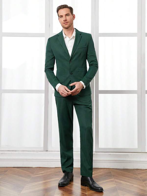 Manfinity Mode Men Solid Button Front Blazer Shein Usa