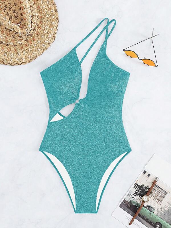 Shein Swim Bae Cut Out One Shoulder One Piece Swimsuit Shein Usa