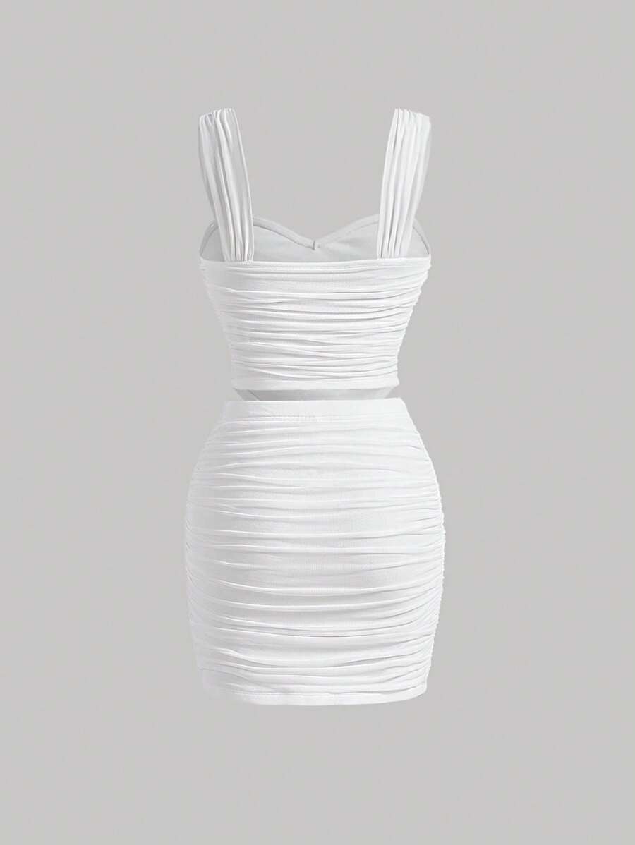 Shein Mod Rüschen Cami Top And Figurbetonter Rock Aktuelle Trends