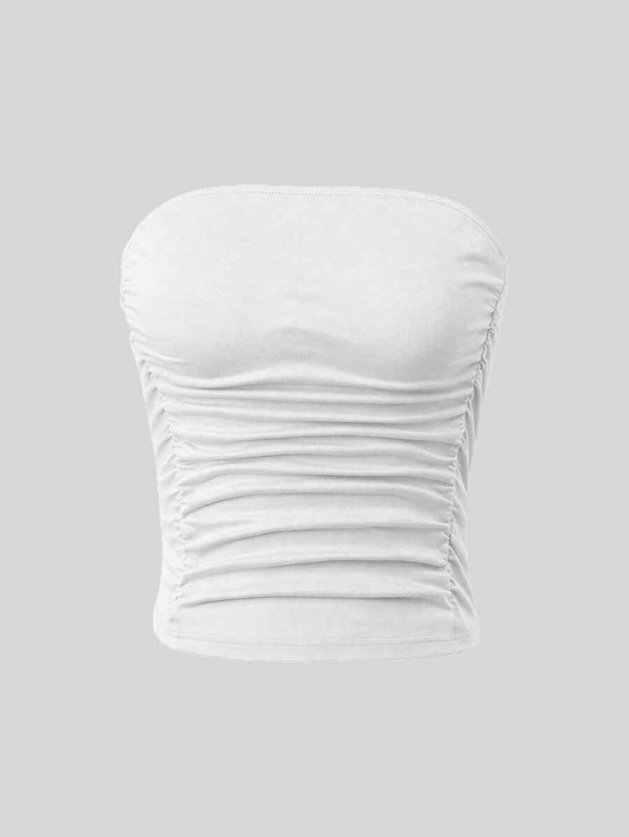 Tube Top Mit Einfarbig Rüschen Aktuelle Trends Günstig Kaufen