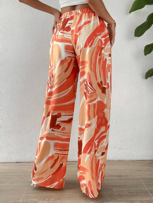 Shein Vcay Hose Mit Weiten Beinen All Over Print Aktuelle Trends