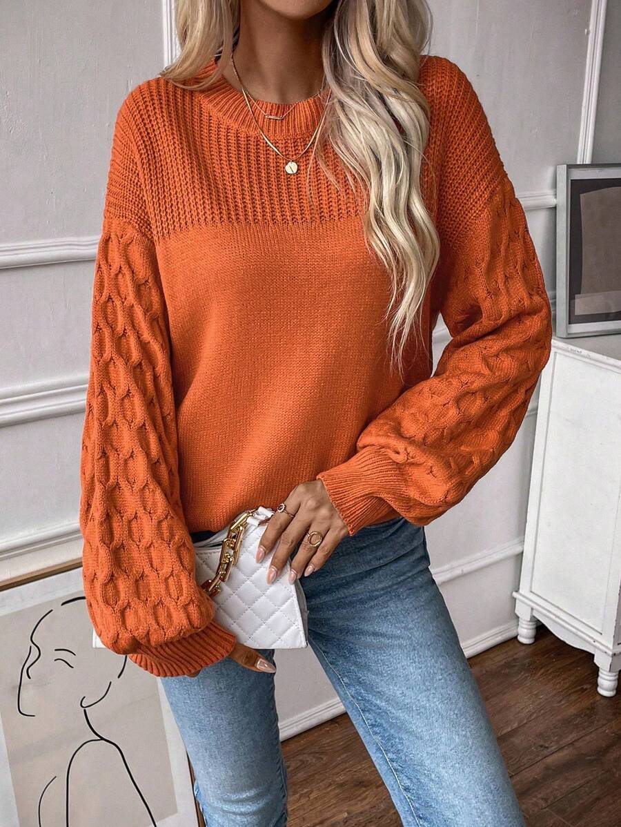 Shein Lune Solid Drop Shoulder Sweater Shein Usa