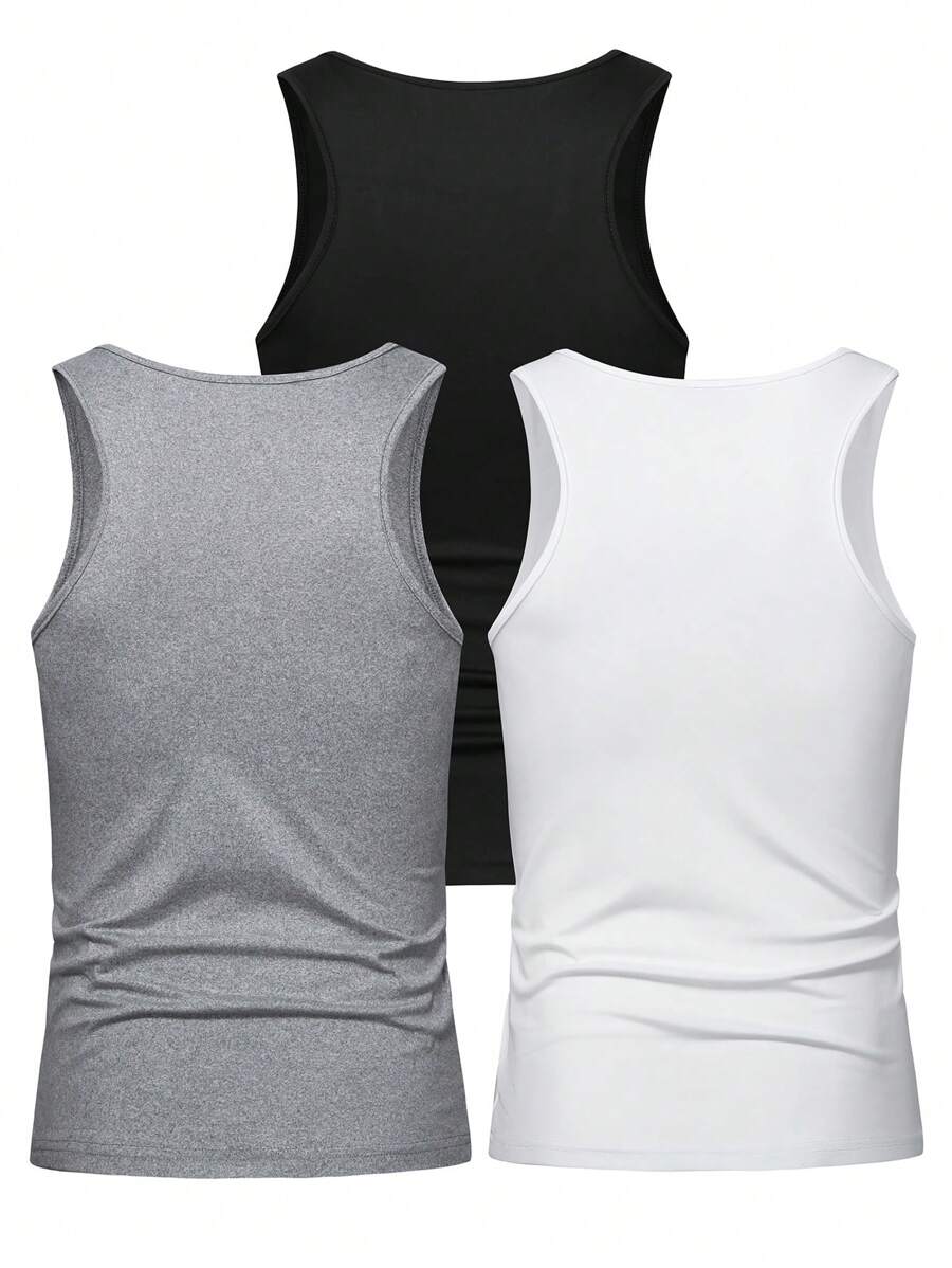 Manfinity Basics Männer 3 Stücke Tank Top mit Einfarbig | SHEIN Schweiz