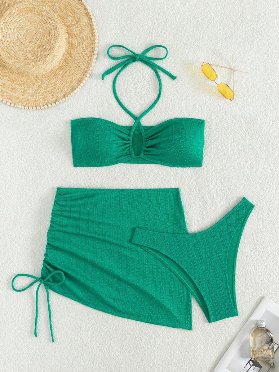 Solid Color Separated Swimsuit Set Carnival Shein Usa