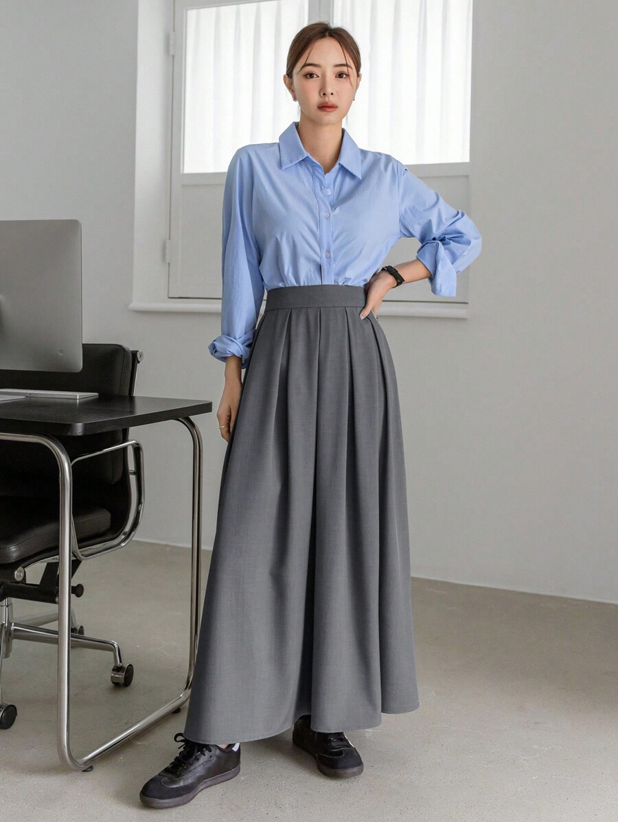 Dazy-Less Falda Plisada Casual Y Suelta En Un Color Sólido | Mode de Mujer | SHEIN España