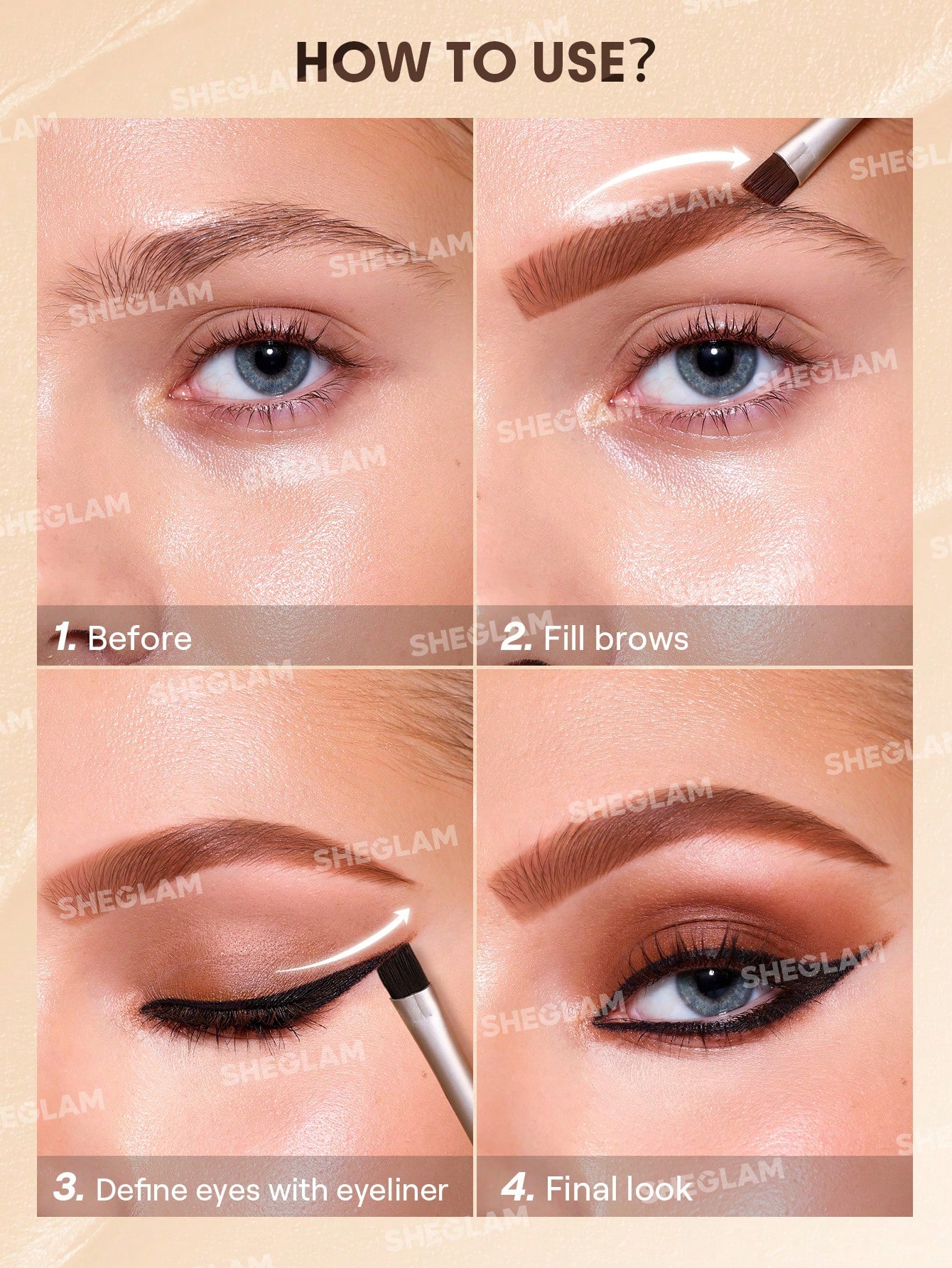 how to draw eyebrows using eyeliner gel