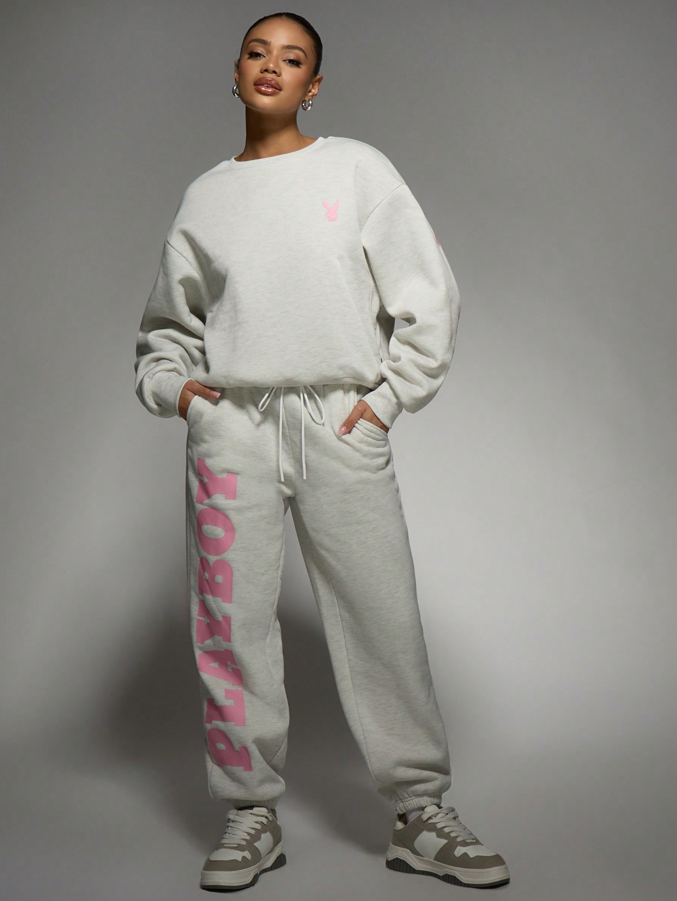 Missguided x Playboy Loungewear Set Cozy Fleece Tracksuit Comfortable Streetwear Two-Piece ...