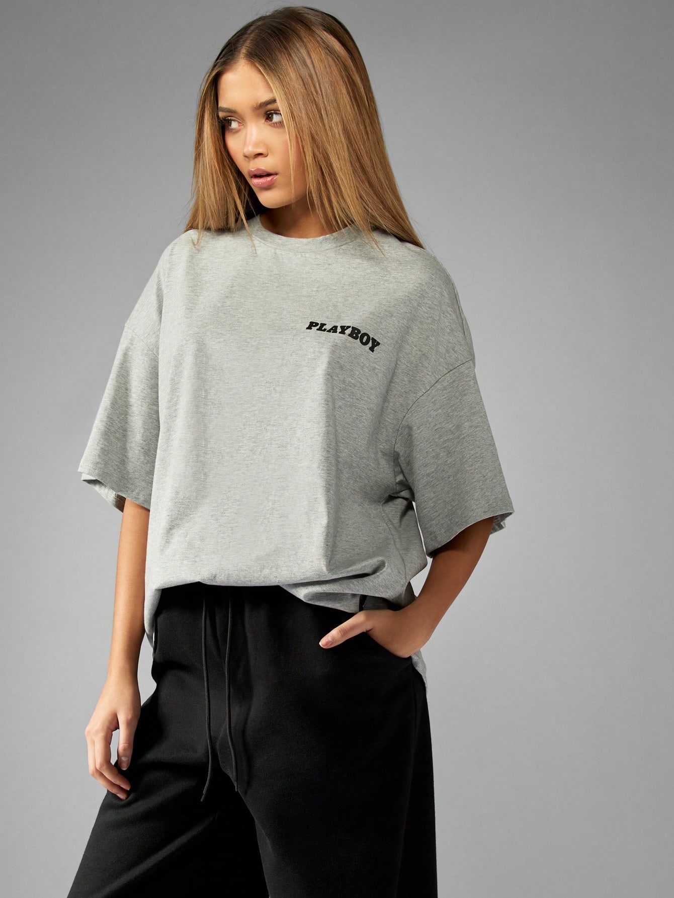 Missguided x Playboy Oversized Comfy Basic Crew Neck T-Shirt｜MISSGUIDED