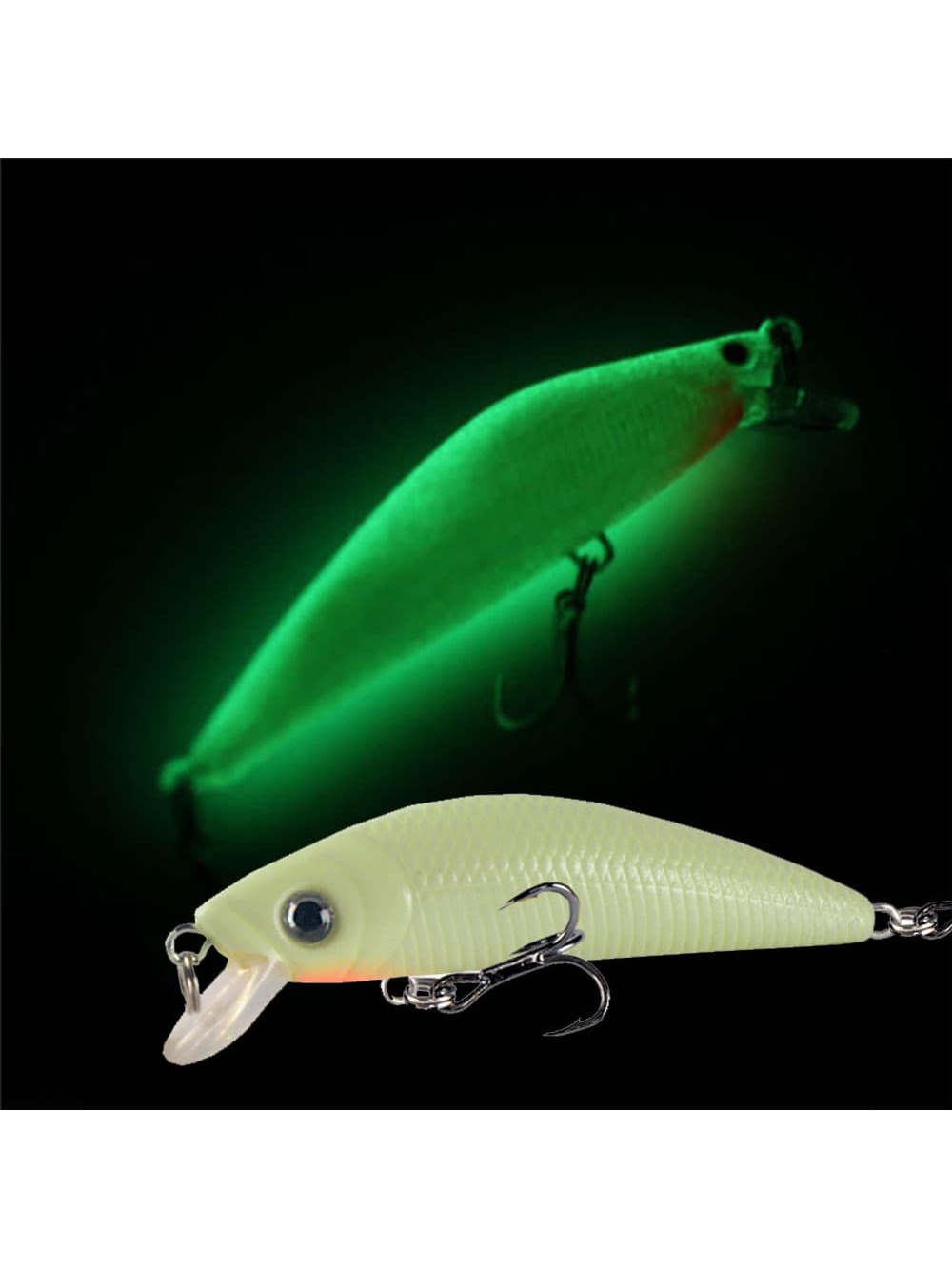 1pc Fishing Lures Luminous Minnow for Night Fishing Glow in The Dark Artificial Hard Baits with ...