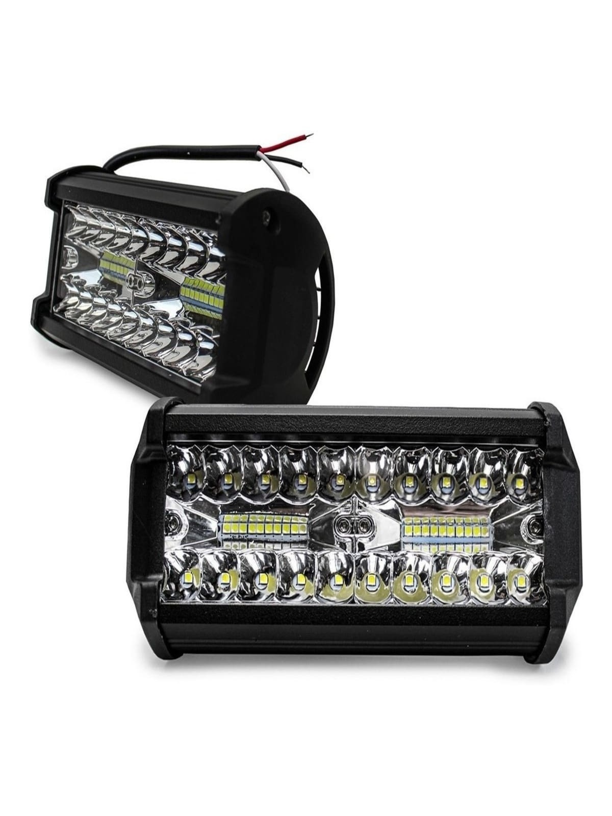 Faros 40 Led Barra Auxiliar Rectangular Luz Fija y Estrobo Dually 1 Par