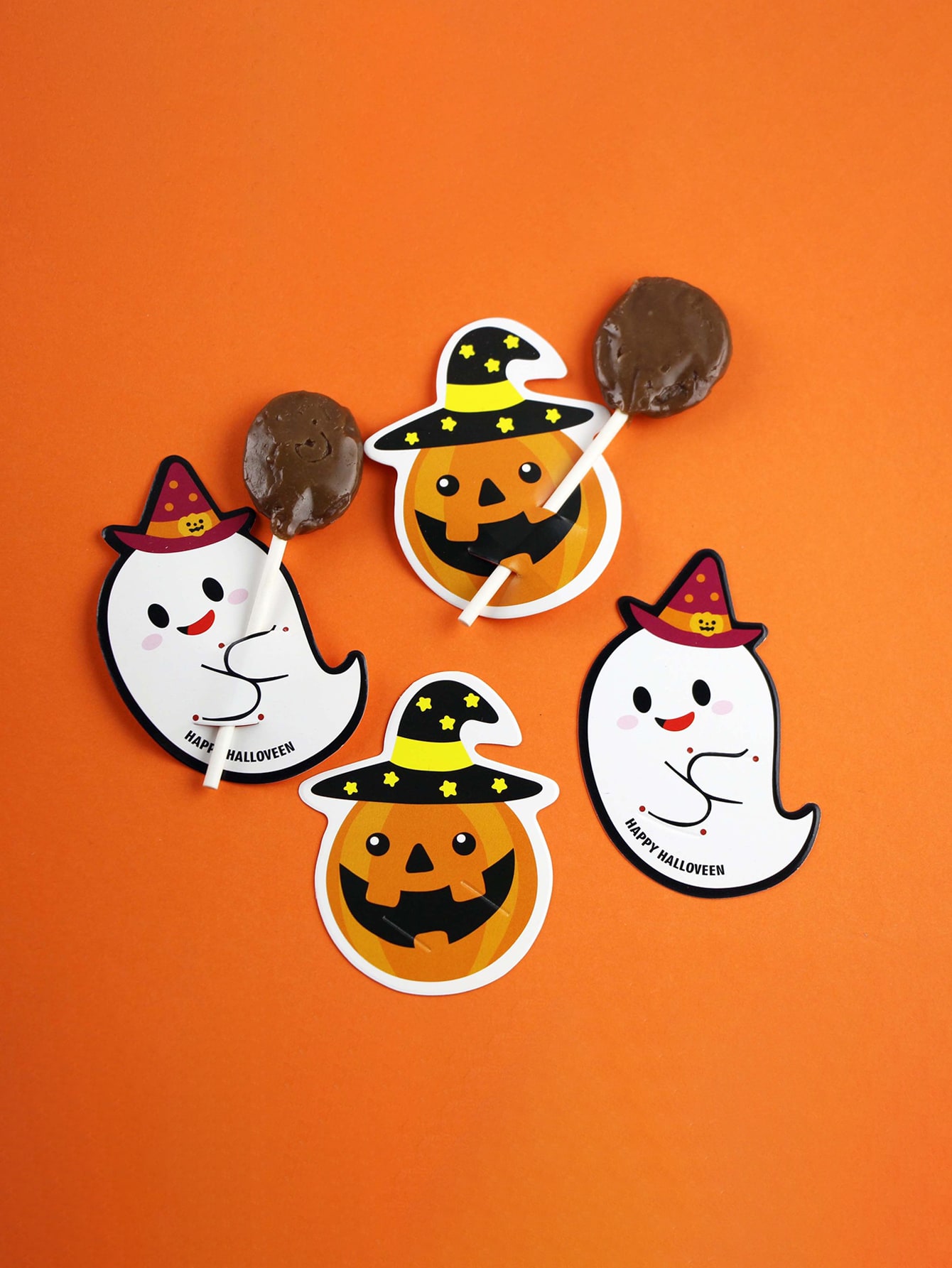 50 piezas/paquete cartulina Halloween calabaza fantasma diseño caramelo ...