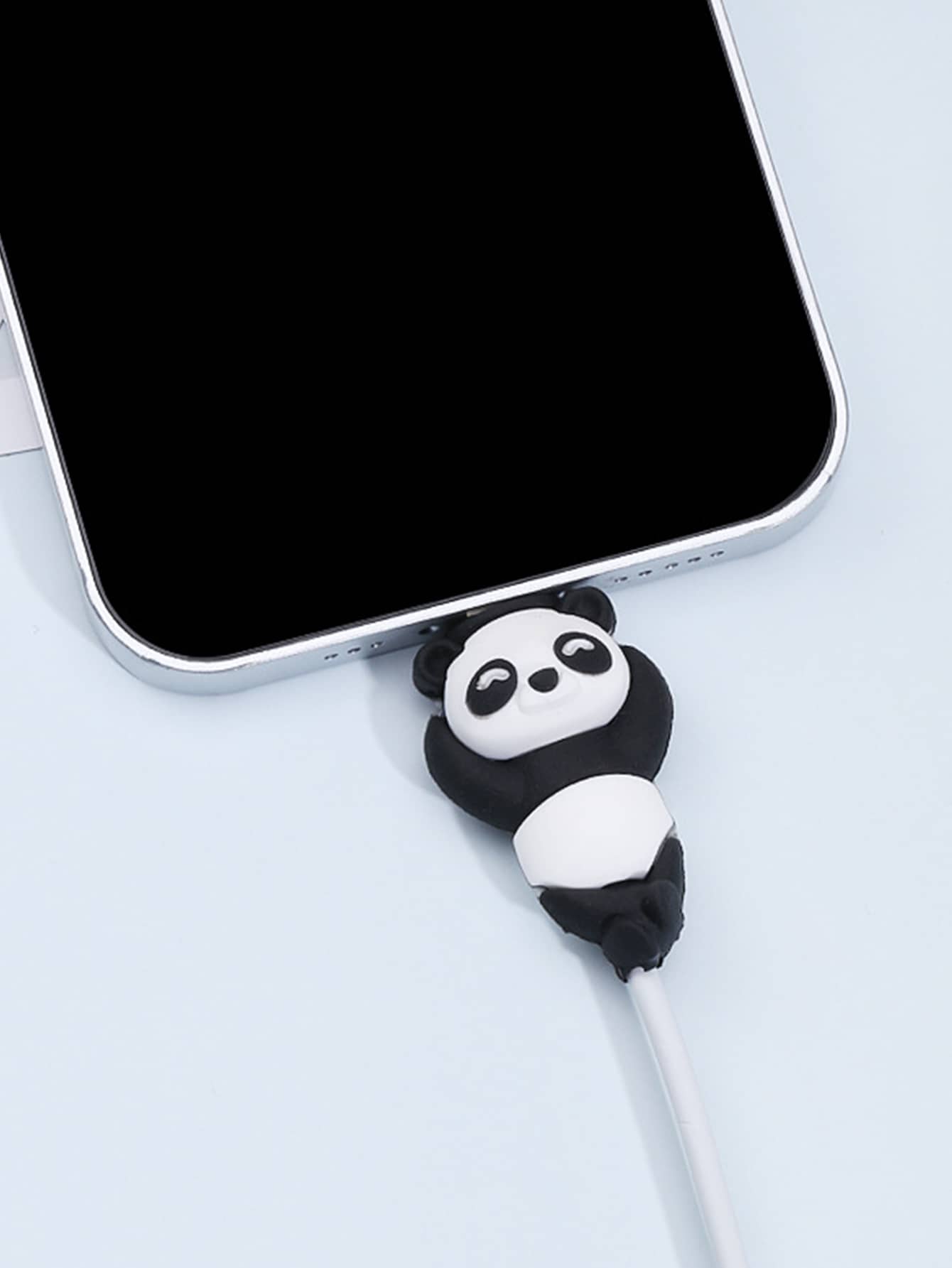 Cute Panda-shaped Data Line Protection Cover For Apple Data Cable, Charger, Anti-breaking Solid Wire