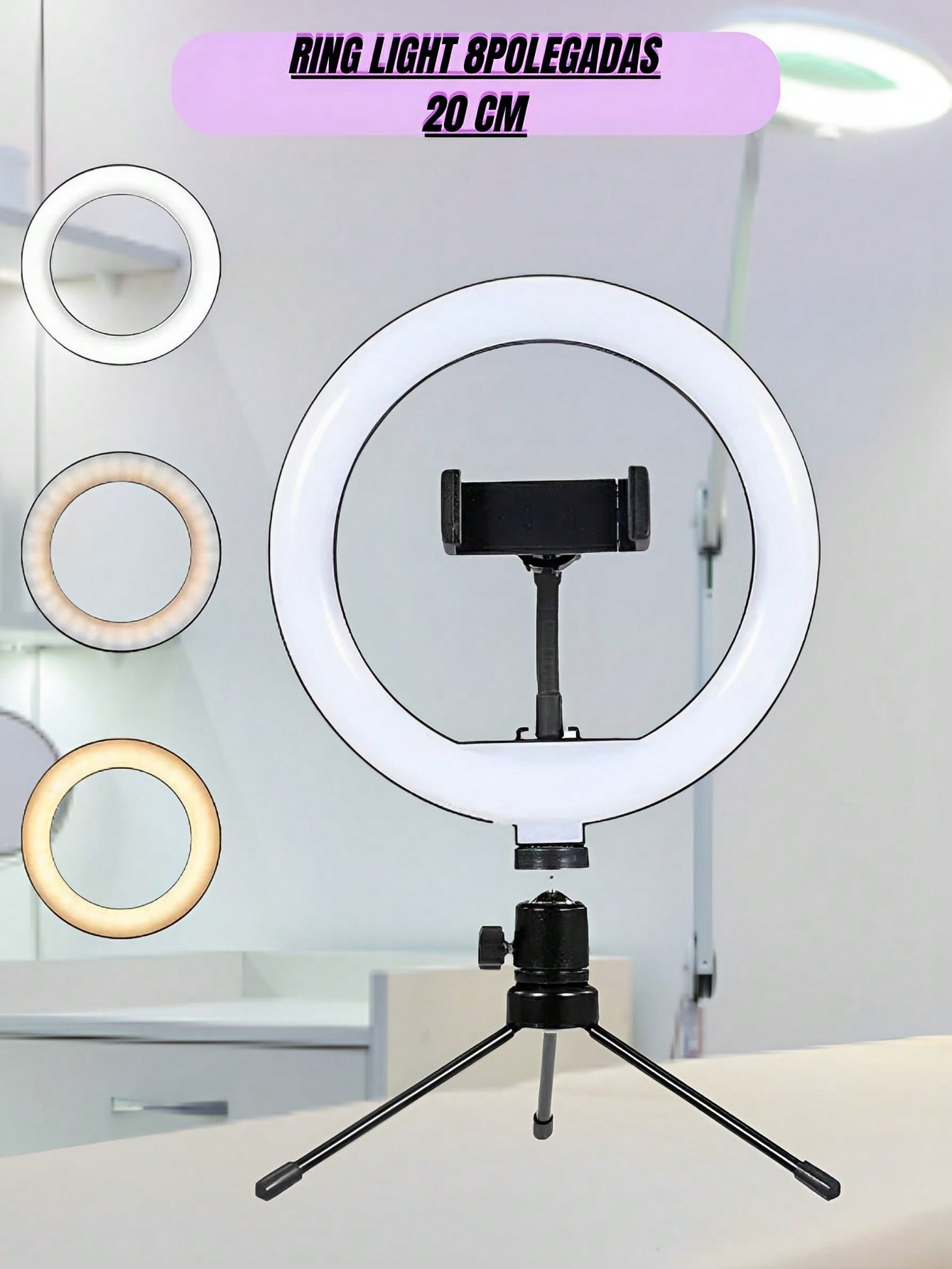 Ring Light De Mesa 8 Polegadas 20cm com Tripé