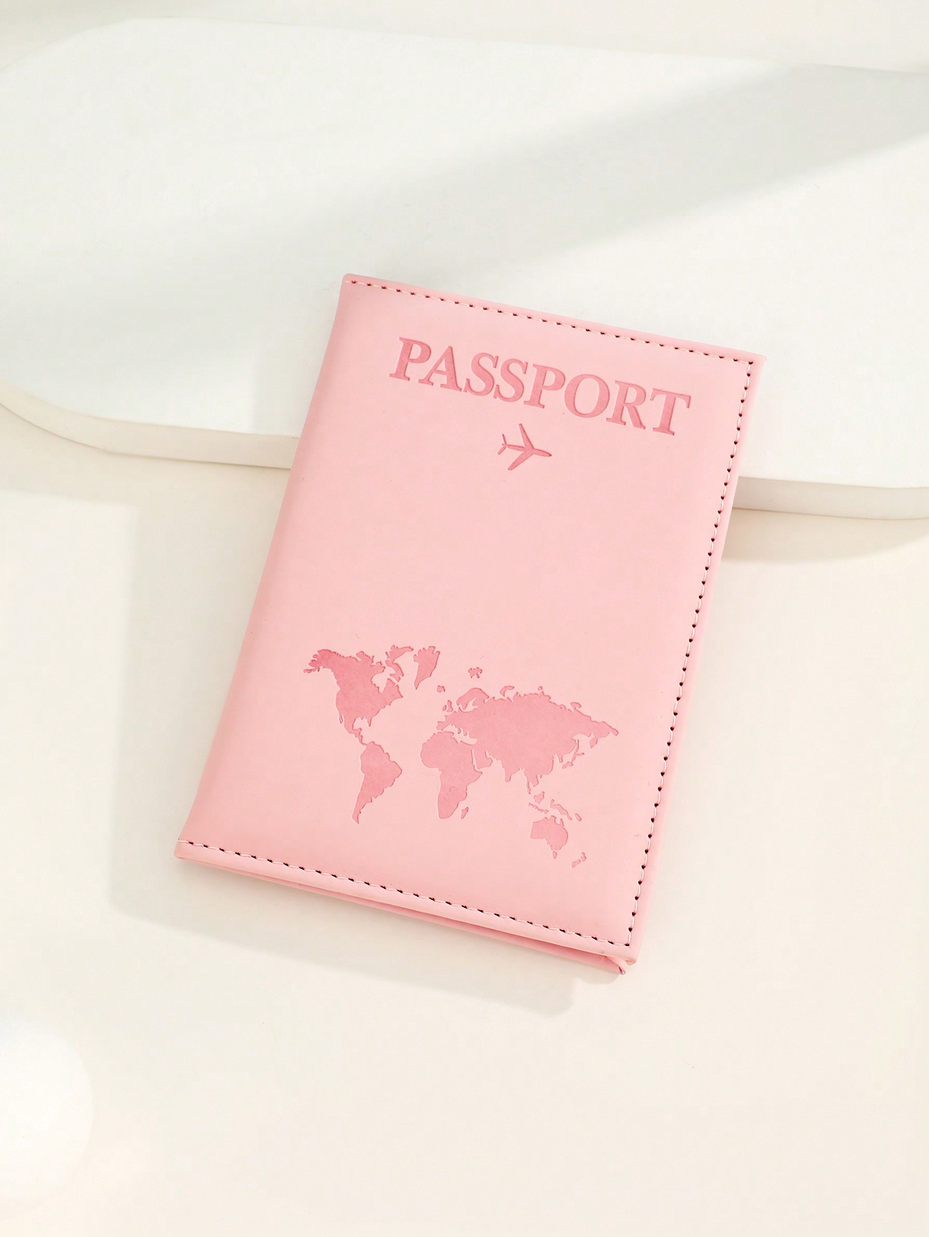1pc Matte Finish Pu Material Travel Passport Cover With World Map 1pc-matte-finish-pu-material-travel-passport-cover-with-world-map