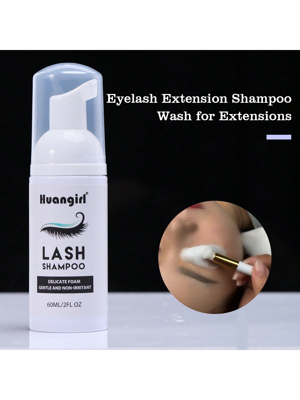 Champú Para Extensión De Pestañas / 2 Fl.oz / 60ml / Limpiador Espumoso Para Párpados/lavado ...