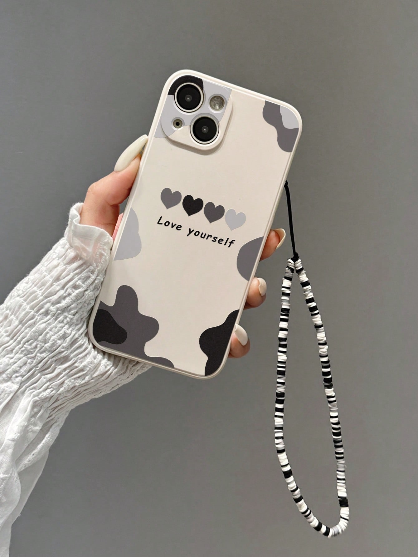1 Pieza De Funda Para Teléfono Con Forma De Corazón Impresa En Tpu Y Correa De Mano, Compatible ...