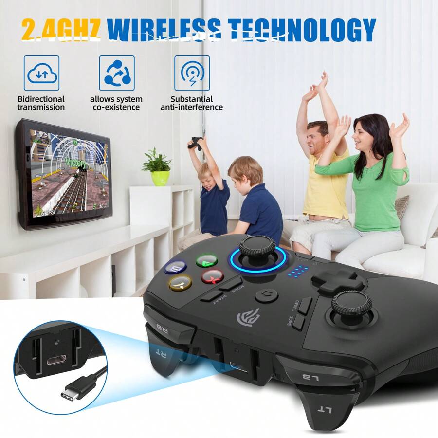 EasySMX 9110 Wireless Gaming Controller for Windows PC/Steam Deck/PS3/Android TV BOX Gamepad ...