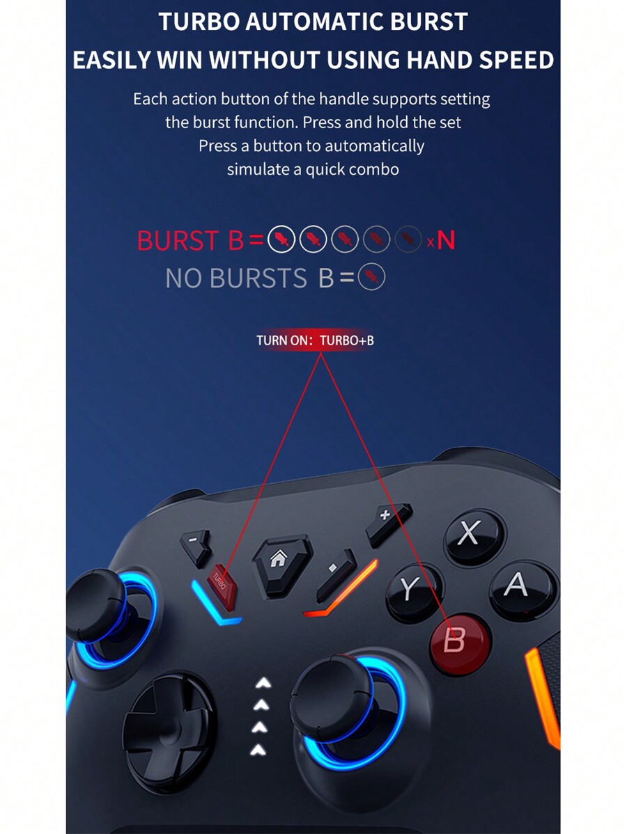 Kabelloser/kabelgebundener Spielcontroller Mit Vibrierenden Silikon ... Kabelloser/kabelgebundener Spielcontroller Mit Vibrierenden Silikon ...
