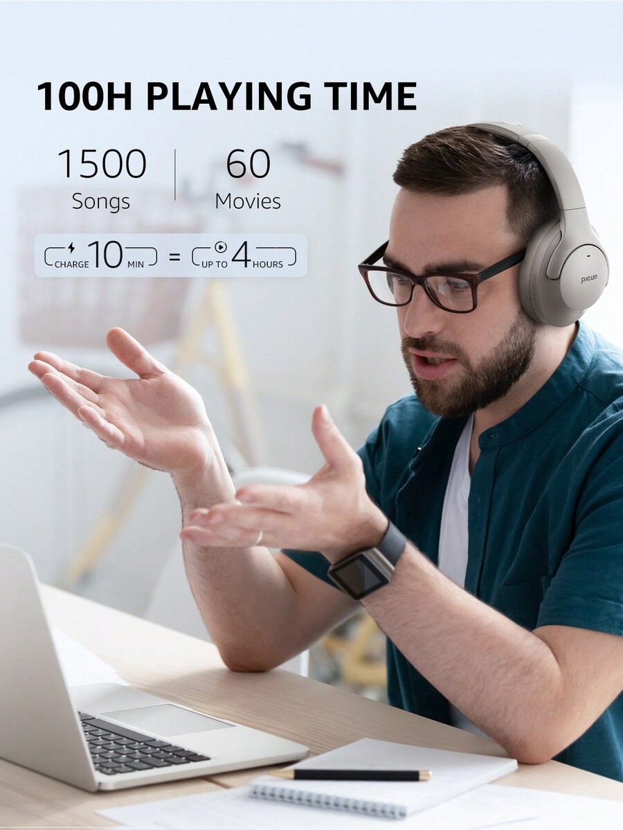 Cuffie A Sovrapposizione Wireless Pieghevoli Anc-05 Di Picun Con Cancellazione Del Rumore Ibrida ...